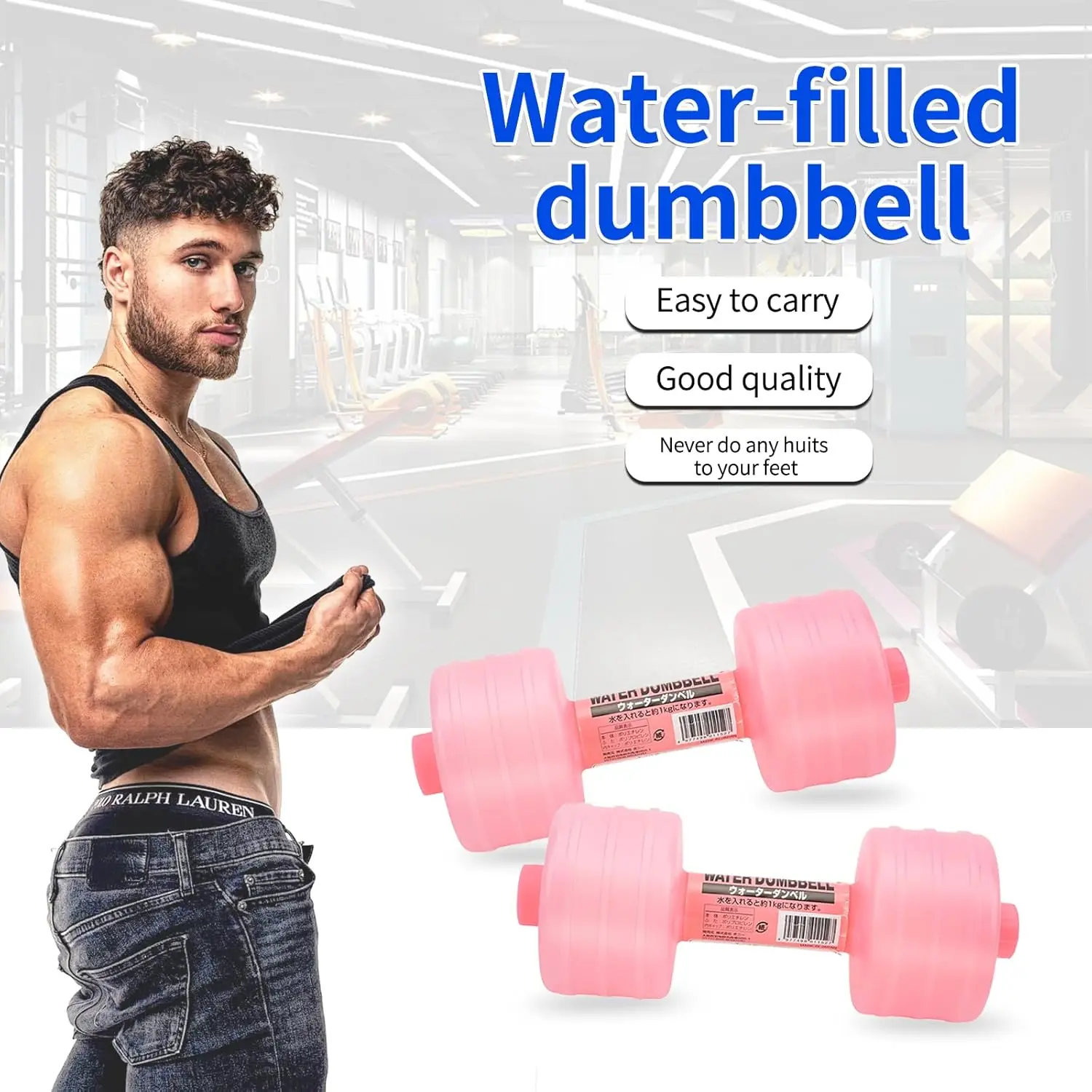 1/2pcs Water Filled Dumbbells 1kg Portable Empty Dumbbell Water Sand ...