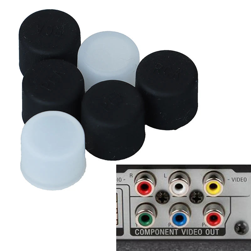 10pcs-Silicone-TV-Audio-Video-Interface-Dust-Plug-RCA-Female-Protective ...