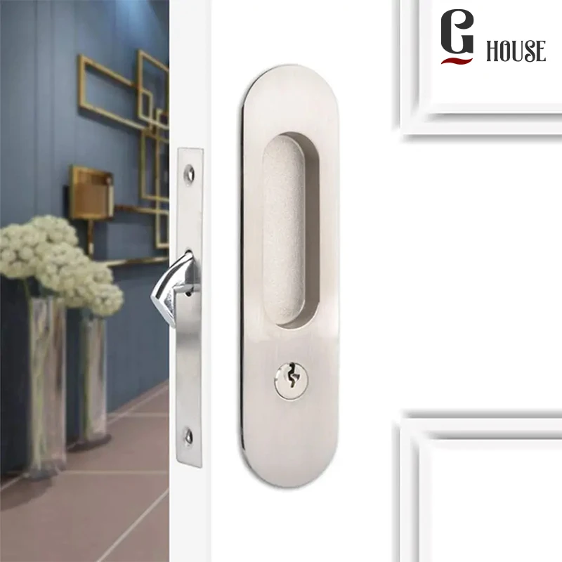Invisible-Recessed-Handle-Latch-with-3-Keys-Sliding-Door-Mortise-Lock ...
