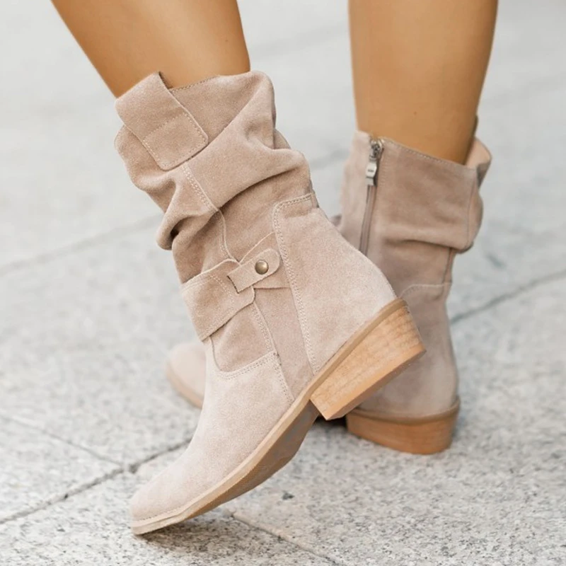 Winter-New-Women-s-Boots-Large-Low-Heel-40-43-Suede-Ankle-Boots-for ...