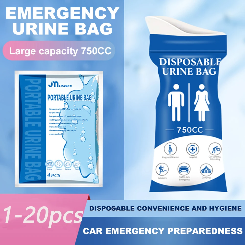 1-20Pcs-Disposable-Urinal-Bag-Outdoor-Emergency-Urinate-Bags-Leakproof ...