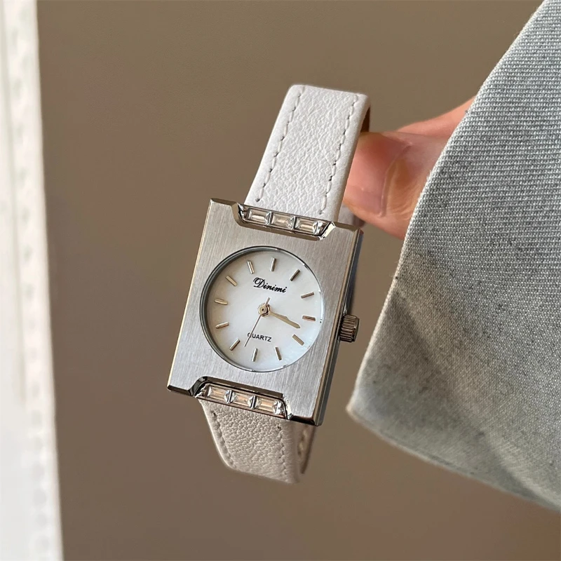 Simple Ladies Quartz Watch Square Diamond Luxury Clock Exquisite ...