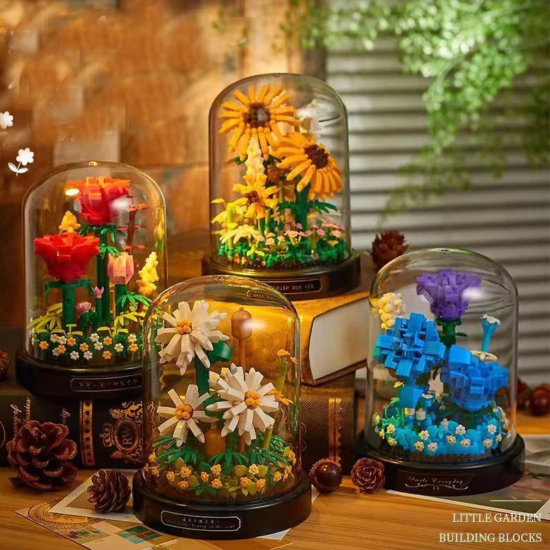 Building-Blocks-Flower-DIY-Rose-and-Chrysanthemum-Potted-Bouquet-Home ...