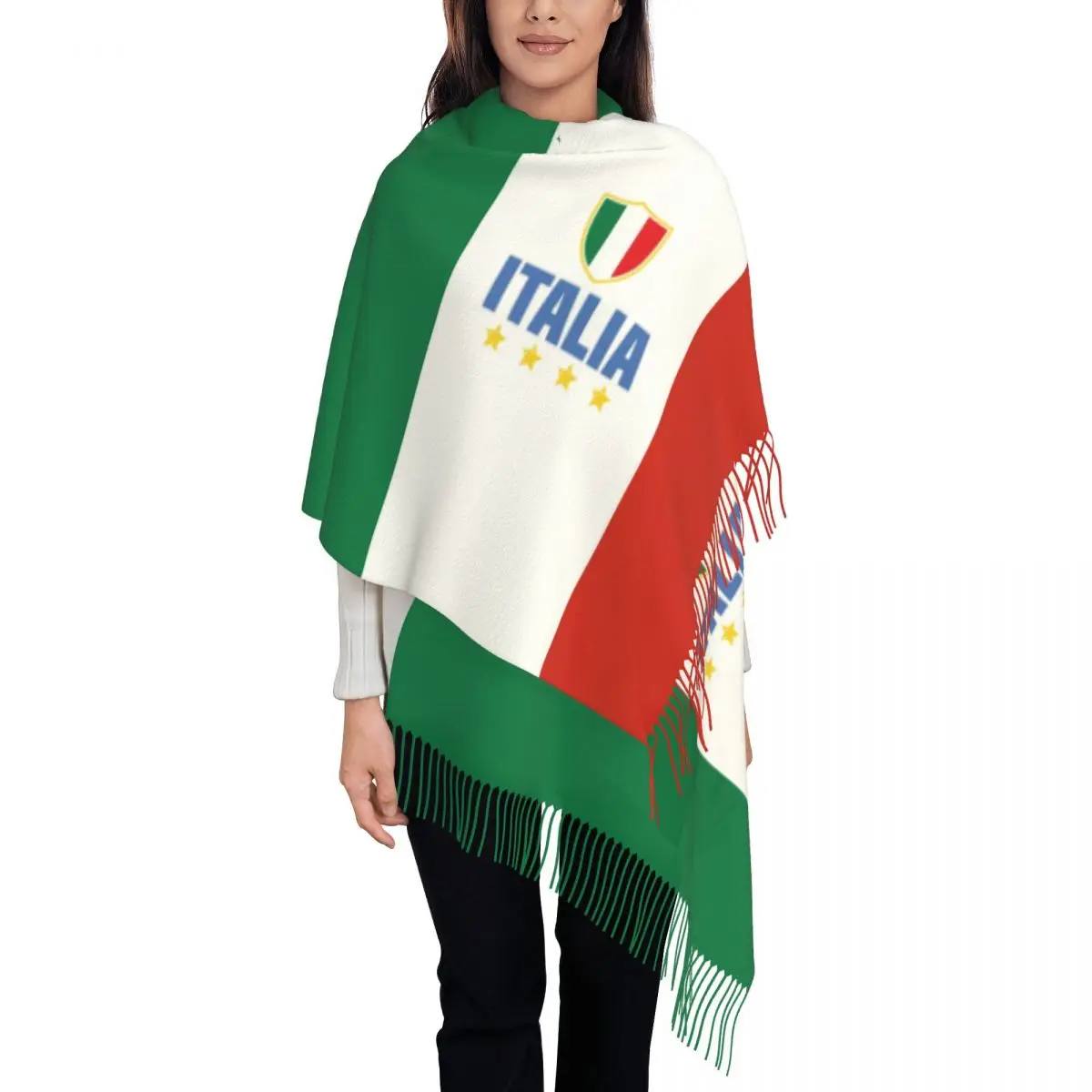 Custom-Flag-Of-Italy-Scarf-Wrap-Women-Long-Winter-Fall-Warm-Tassel ...