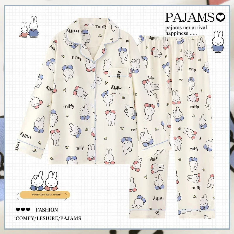 Miffy Rabbit Kawaii Anime Cartoon Pajamas Cute Female Spring Autumn ...