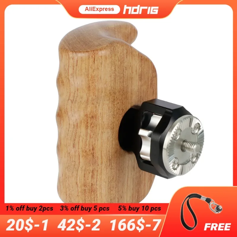 HDRIG Universal DSLR Camera Hand Grip Wooden Mini Side Handle With M6 ...