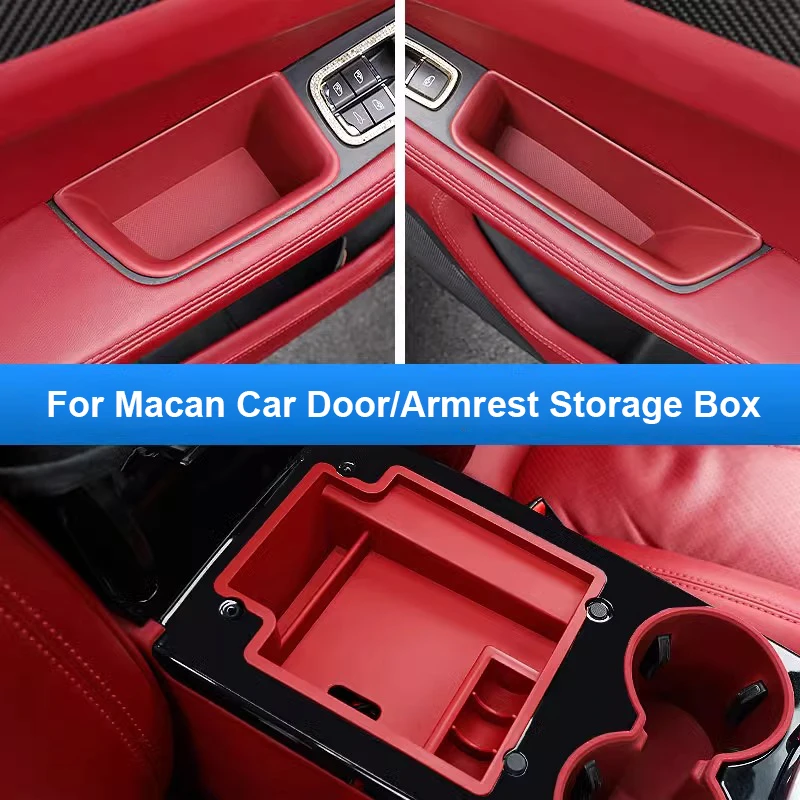 For Porsche Macan Car Center Console Storage Box Tray Central Armrest ...