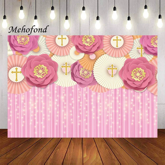 Christening Background Pink