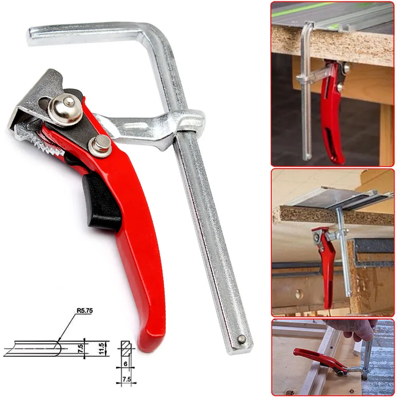 1PCS-Quick-Guide-Rail-Clamp-Carpenter-F-Clamp-Quick-Clamping-For-MFT ...