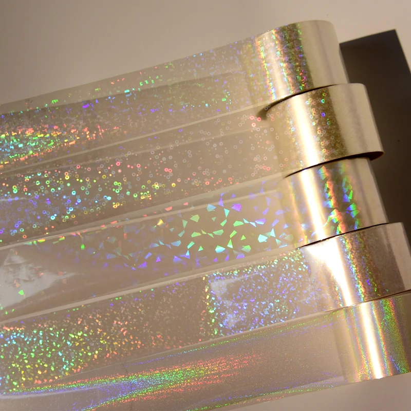 120m Holographic Nail Foils Laser Clear Glitter Glass Foils Holo Starry ...