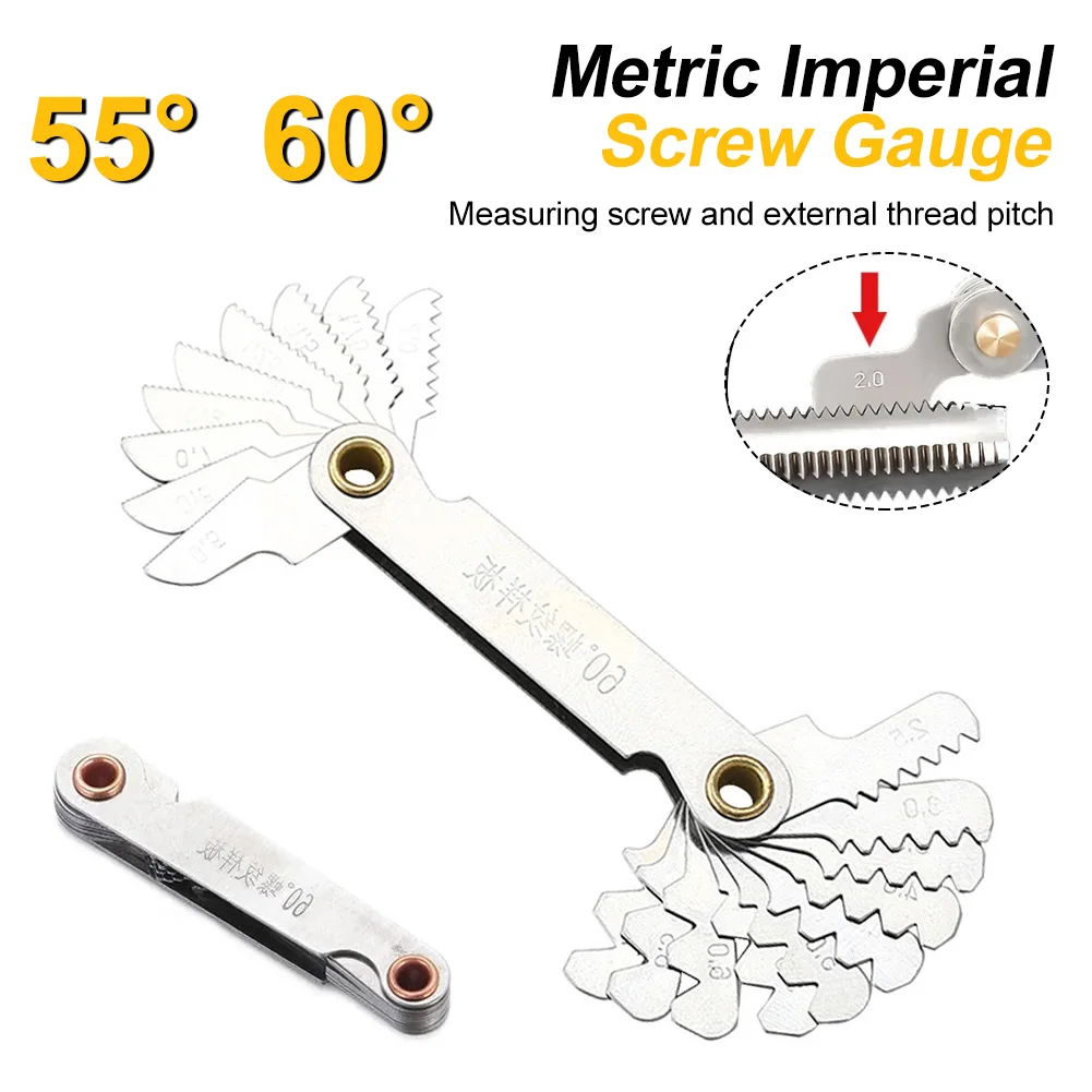 55-60-Degree-Metric-Thread-Plug-Gauge-Gear-Tooth-Screw-Pitch-Gauges ...