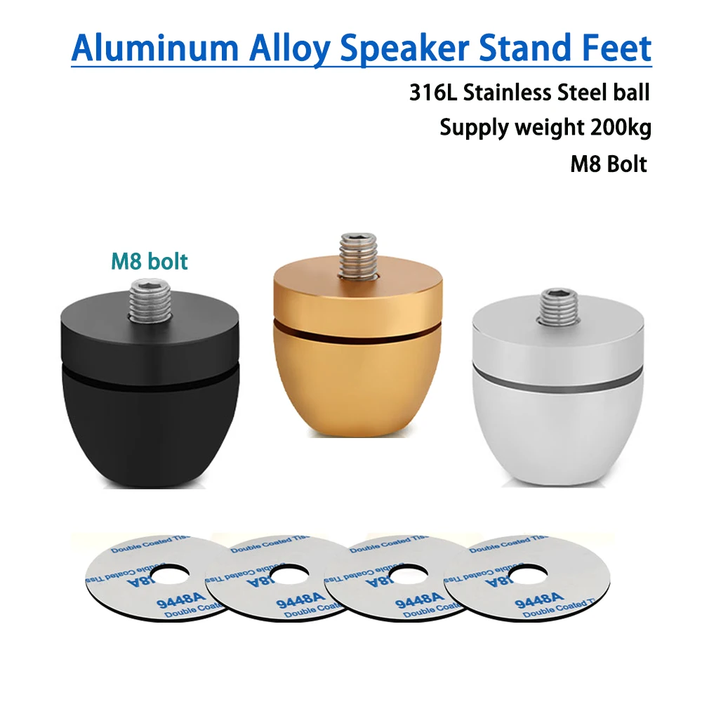 4PCS-Speaker-Feet-Black-Damper-Aluminium-Speaker-Absorber-Feet-with ...