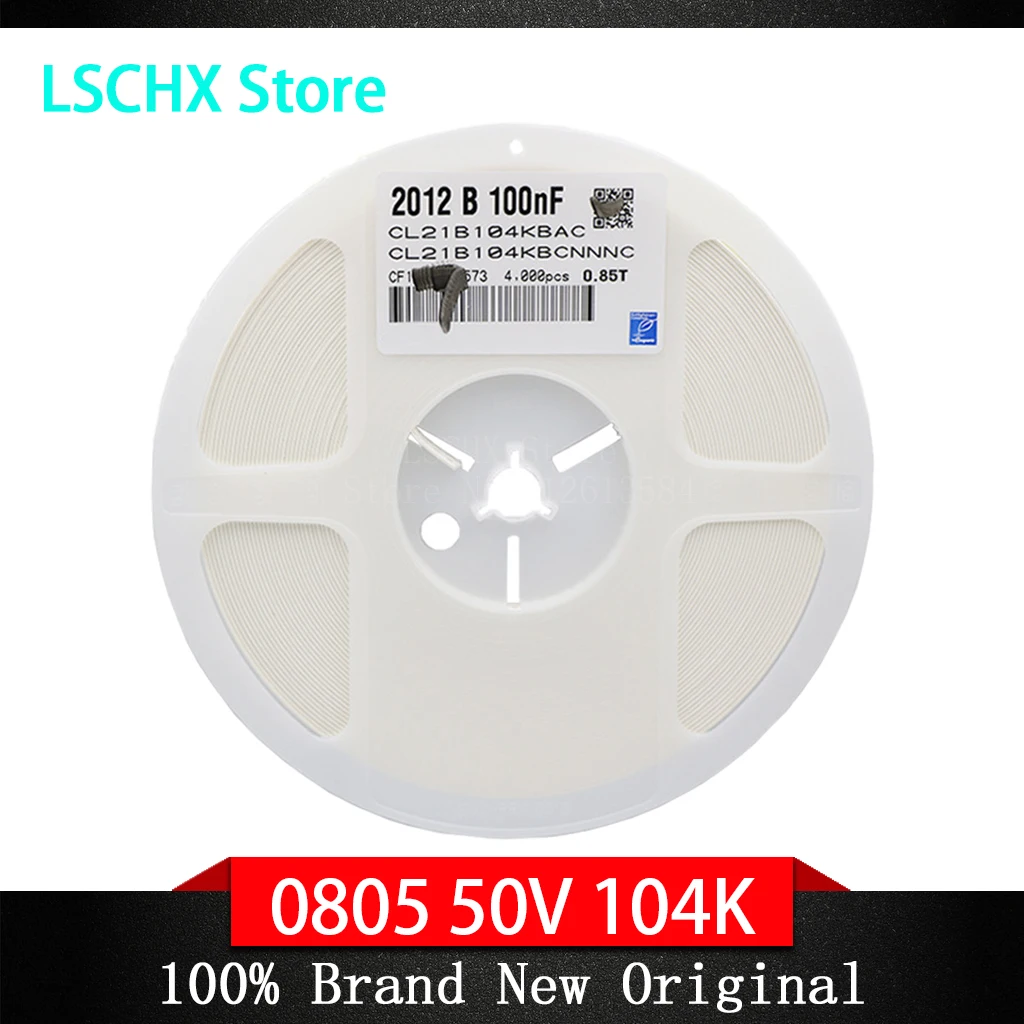4000pcs 0805 capacitor 100nf 104 x7r 104 50v smd capacitor full reel 10%