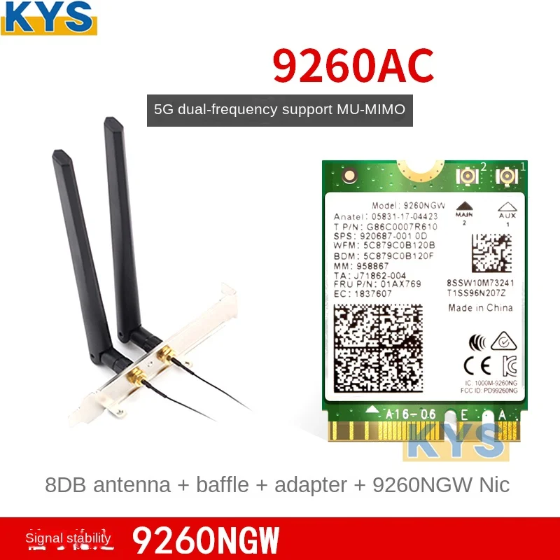 Dual-band-Wireless-AC-9260NGW-For-Intel-9260AC-9260-NGFF-1-73Gbps-802 ...