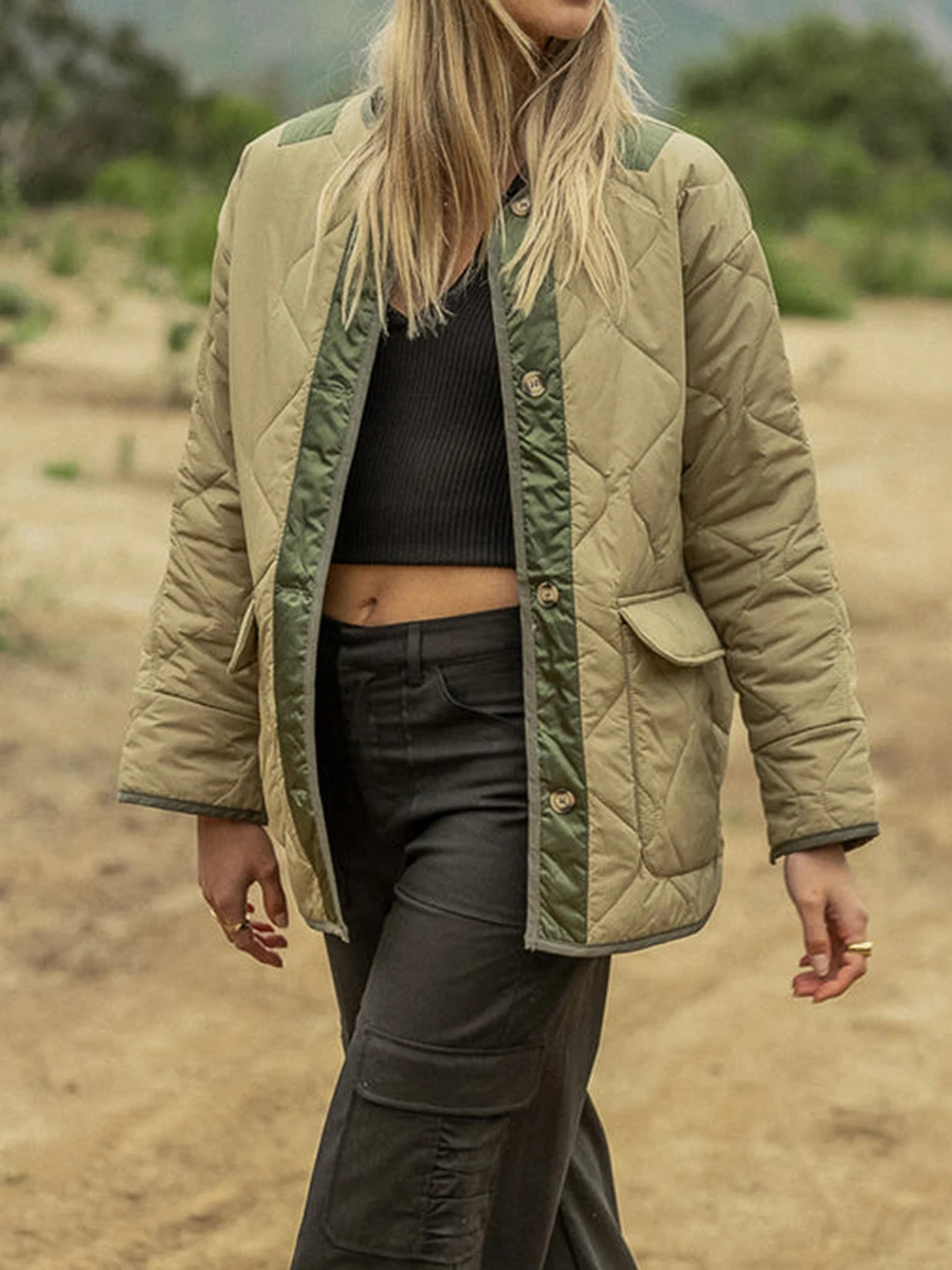 Women-s-Lightweight-Quilted-Jackets-Contrast-Color-Puffer-Jacket-Long ...