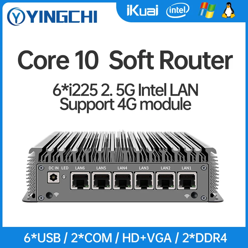 YINGCHI-Soft-Router-Intel-Core-i3-10110U-i5-10210U-i7-10510U-Fanless ...