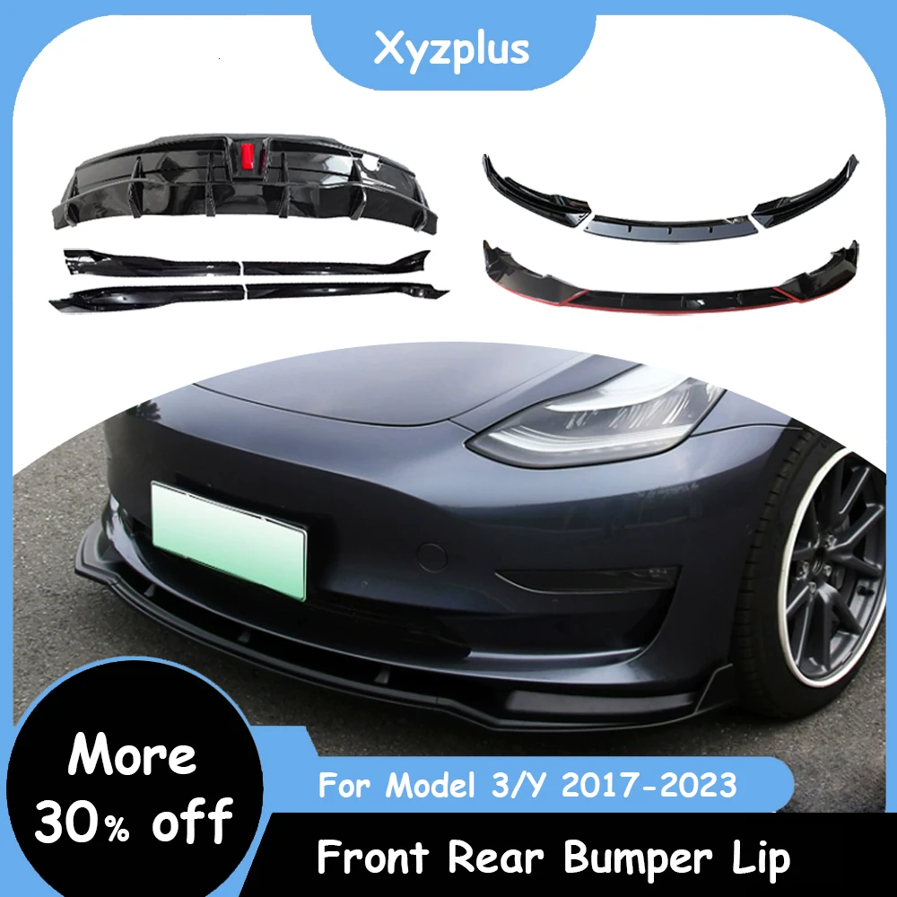 2023 Model Y Car Front Rear Bumper Lip Chin Diffuser Body Kit Spoiler ...