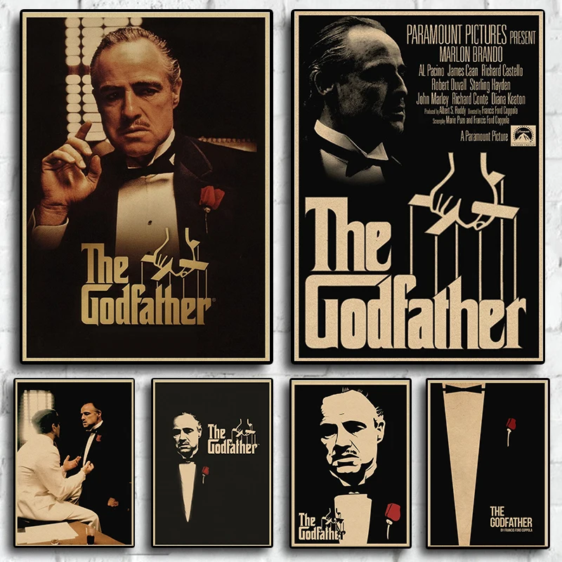 Vintage The Godfather Posters Home Wall Art Mural Room Decor Decorative ...