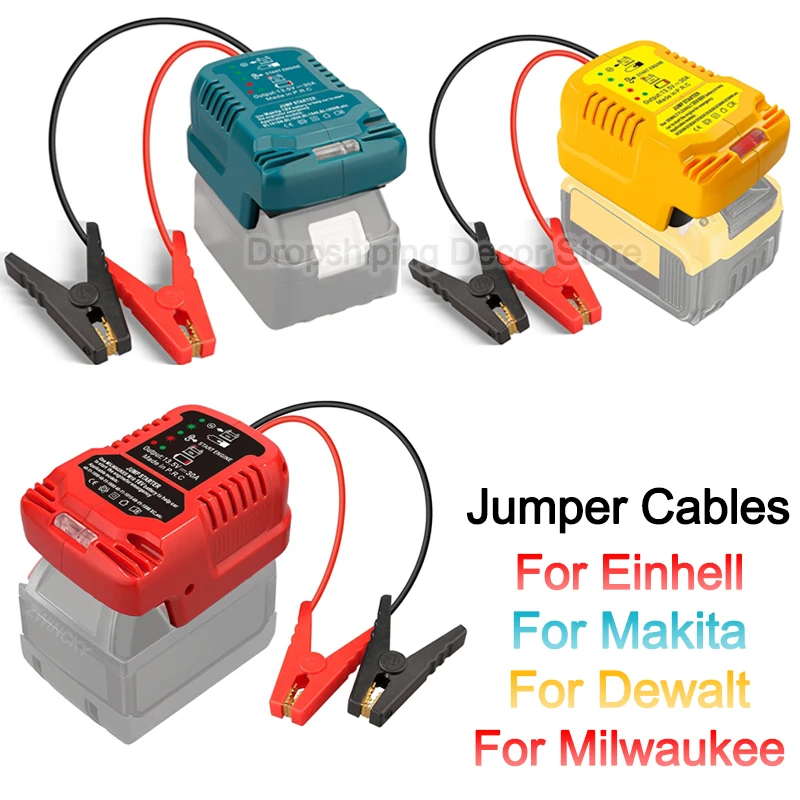 Car Jumper Cables For Makita/Dewalt/Milwaukee/Einhell 18V Battery, Jump ...