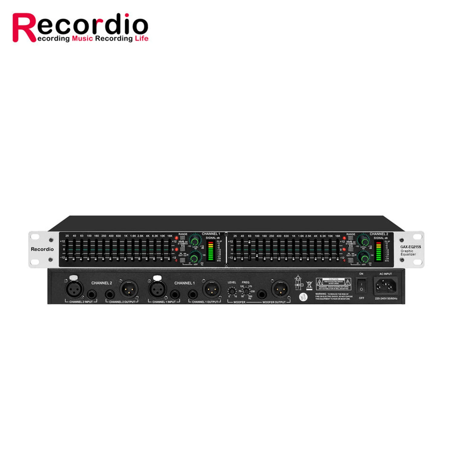 O equalizador gráfico do poder, processador de som audio de Digitas, GX ...