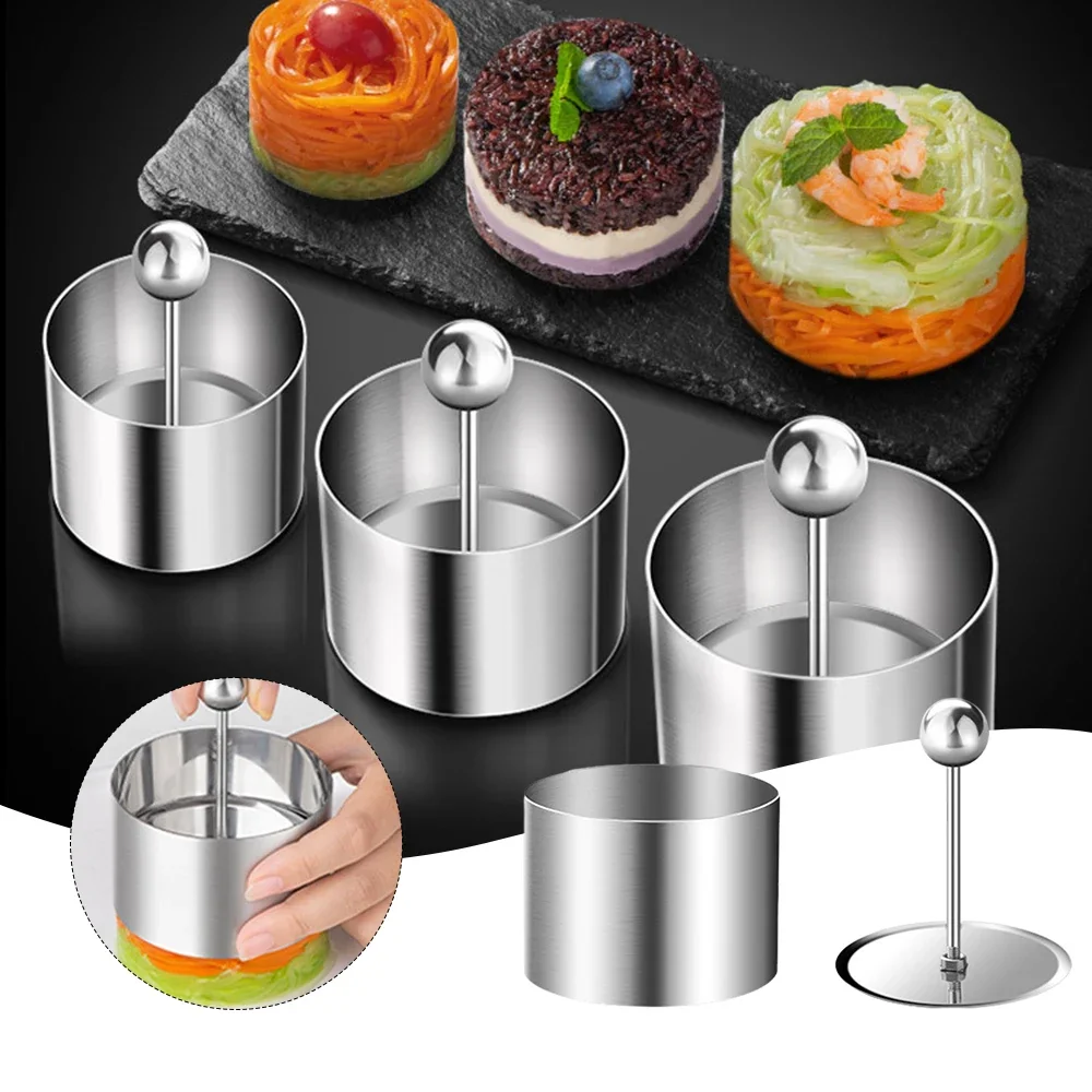 Round Stainless Steel Rices Ball Mould with Handle Easy Demoulding ...