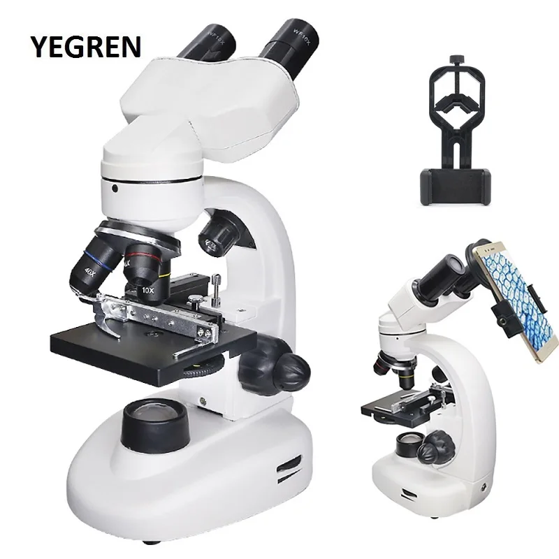 40X 1600X Binocular Biological Microscope with 360 degree Rotatable ...