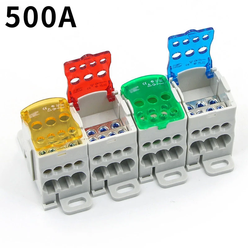 Ukk 500a One In Multiple-out Distribution Box Din Rail Terminal Blocks Universal Wire Connector ...