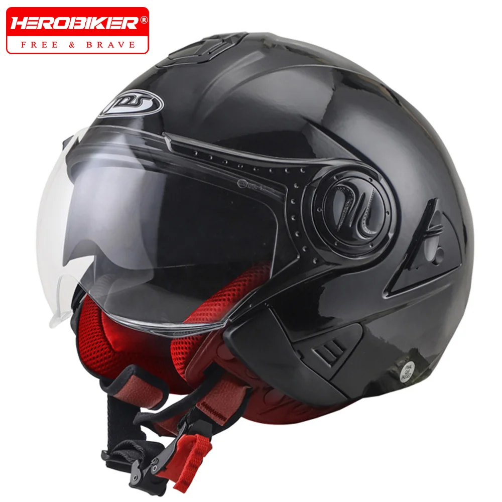 Motorcycle Helmet Men Summer Double Lens Moto Helmet Open Face ...