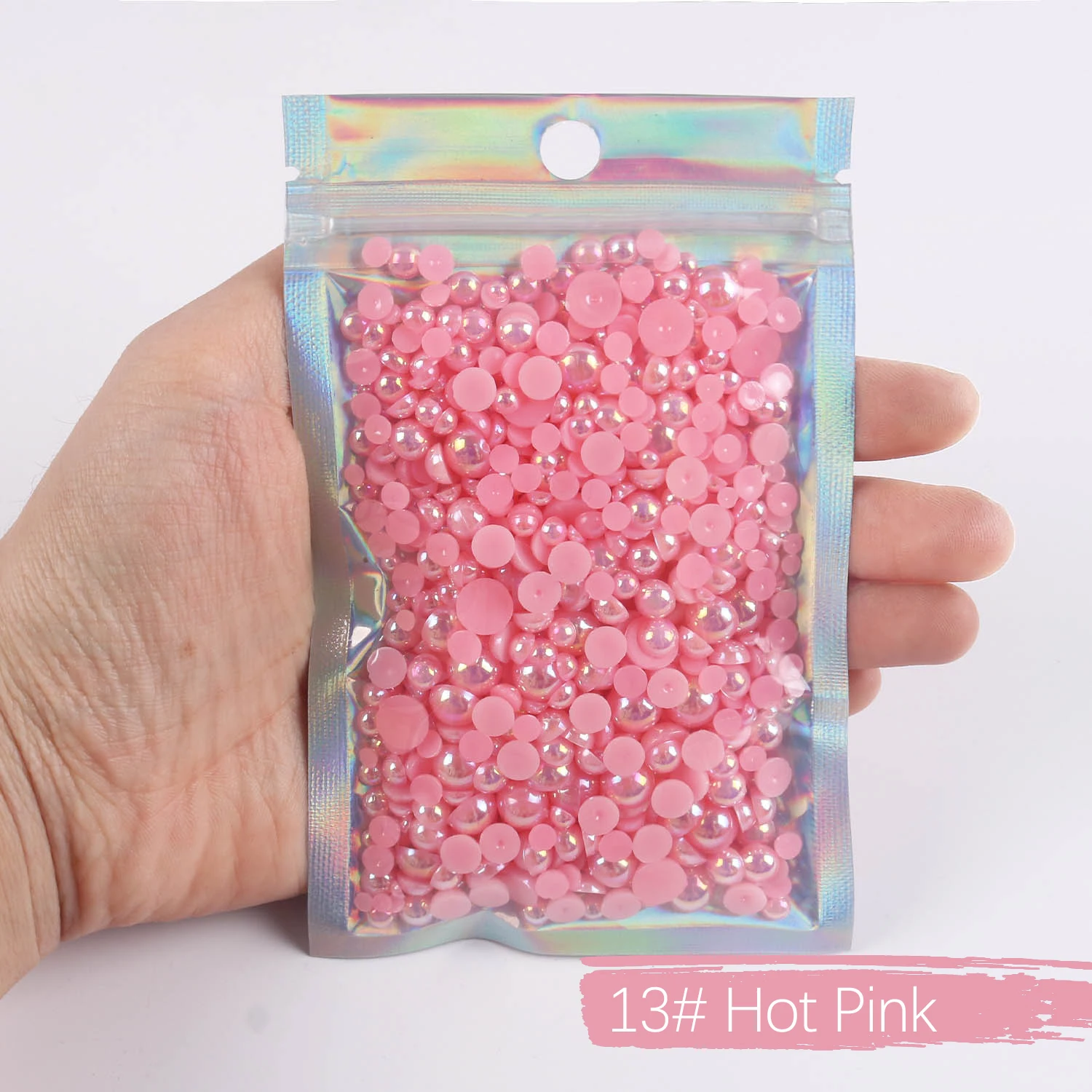 Mix Size 1000PCS 3 4 5 6 8mm Imitation Pearl Half Round Beads Flat Back ...