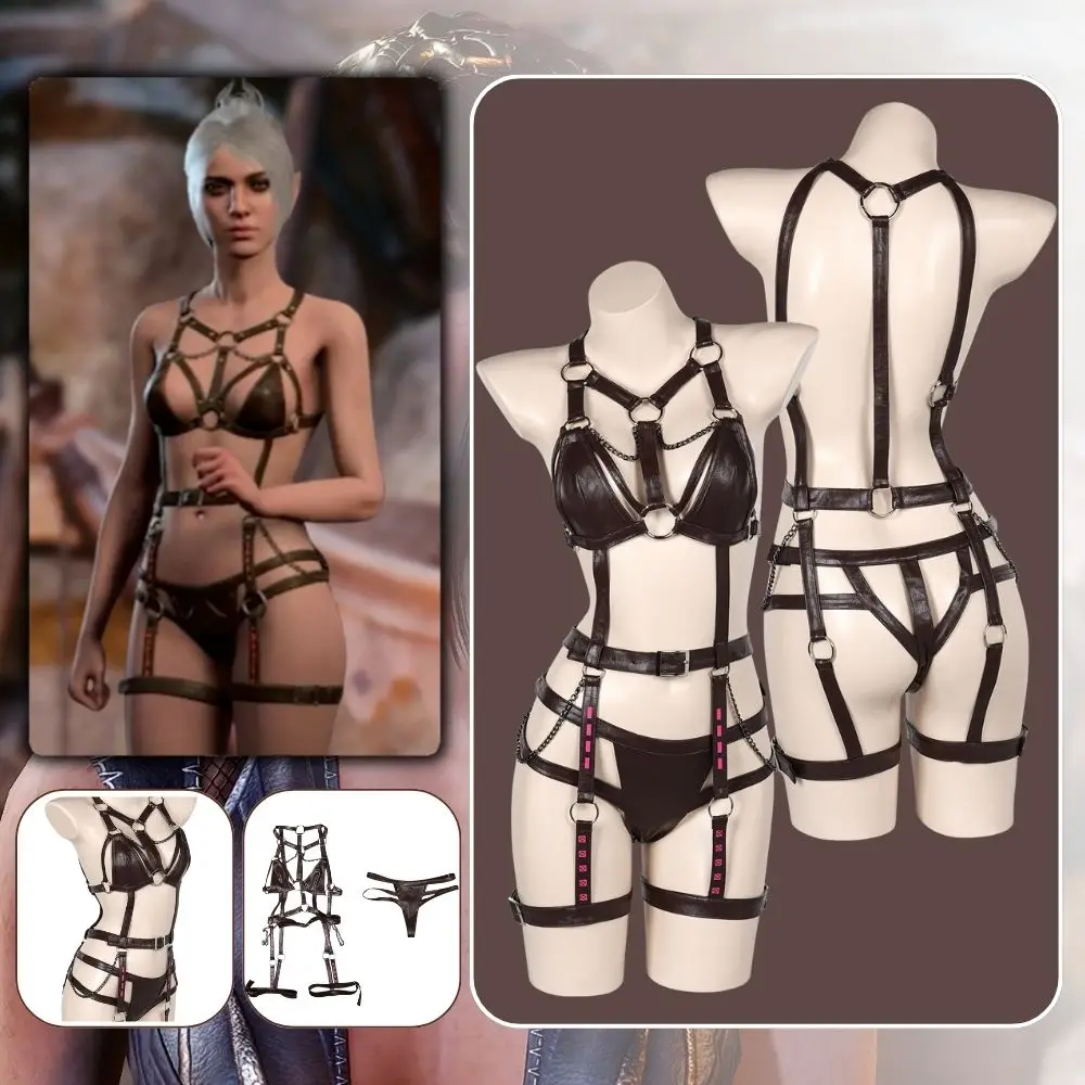 Shadowheart-Cosplay-Baldur-Cos-Gate-3-Costume-Fantasia-Disguise-Adult-Women-Sexy-Leather ...