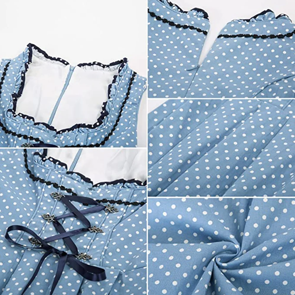Cosplay Uniform Lovely Girl Lolita Sexy Puff Sleeves Midi Dress