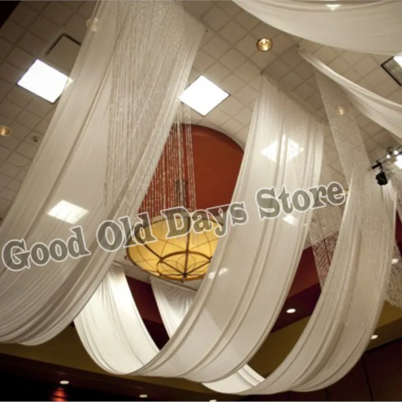 10pcs/lot White Ceiling Drapery Wedding Event Party Decoration Drape ...