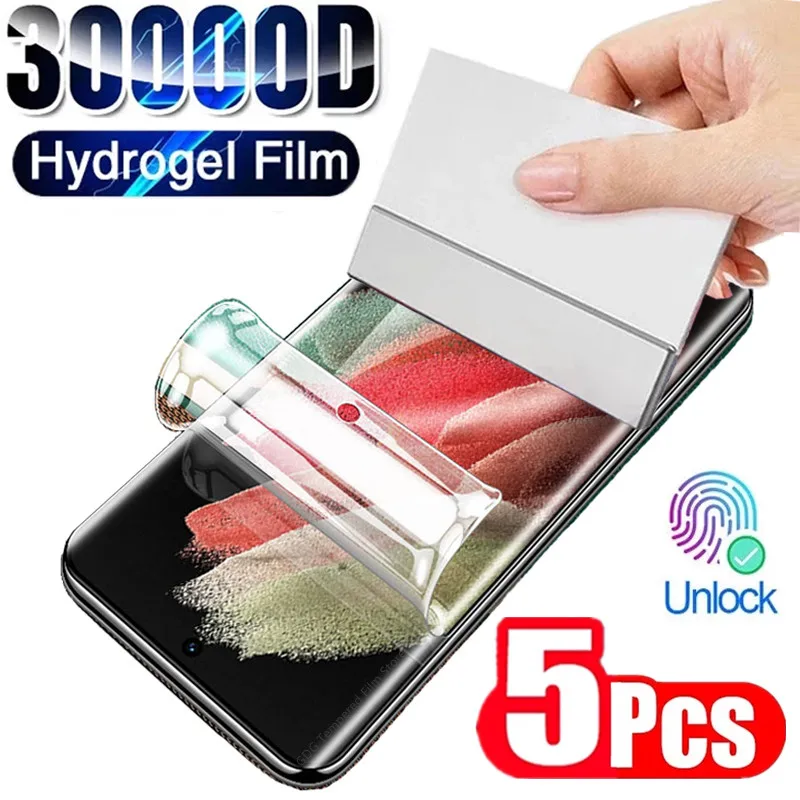 5Pcs Hydrogel Film For Samsung A54 5G A34 A14 A24 A53 A52 A13 Screen Protector For Samsung A12 ...