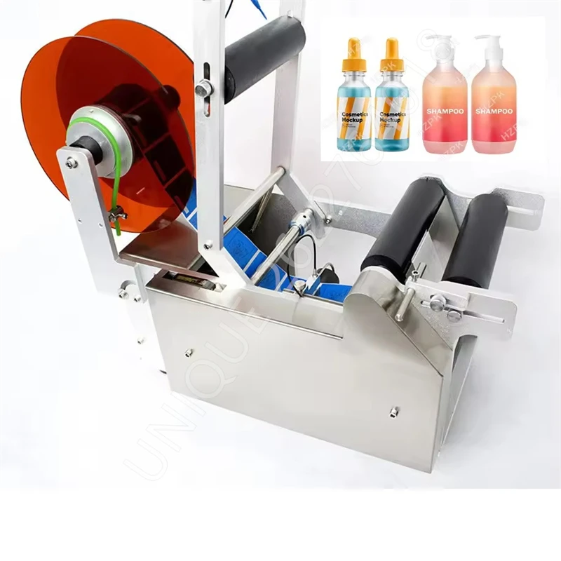 Desktop-Label-Applicator-Semi-Automatic-Round-Bottle-Labeling-Machine-Beer-Can-Jar-Tube-Wine ...