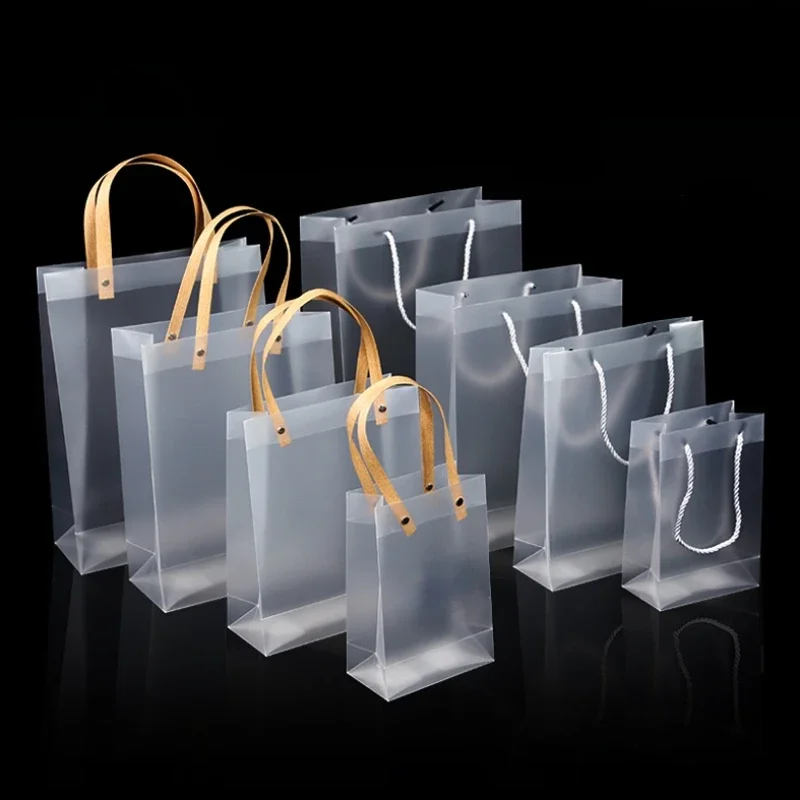 10-20pcs-PVC-Transparent-Gift-Bag-with-Handles-Clear-Tote-PP-Frosted ...