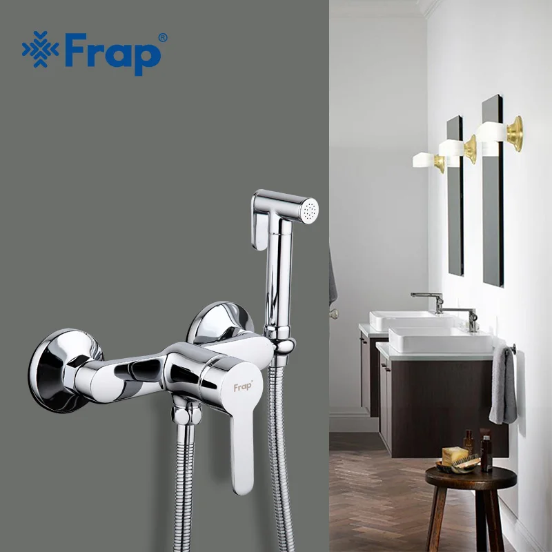 Frap 황동 샤워 수도꼭지, 벽 장착, 냉온수 믹서 탭, 핸드 분무기 샤워 시스템, 욕실 액세서리, F2041| | - AliExpress