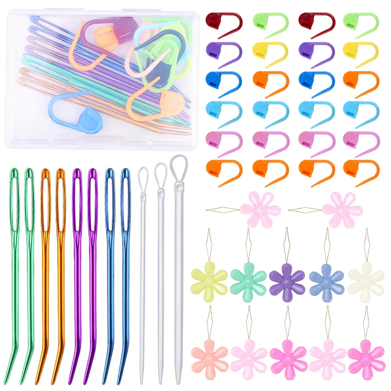 LMDZ-48pcs-Sewing-Knitting-Tools-Set-Large-Eye-Looper-Plastic-Marker ...