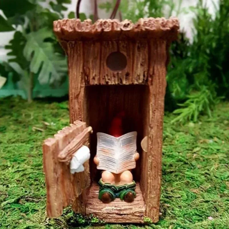 Reading-Book-Gnome-Statue-Sculpture-Forgot-Closing-Door-Resin-Funny ...