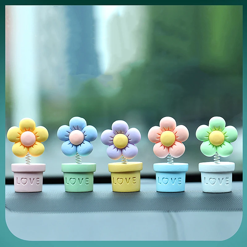 Car Shaking Head Flower Decoration Cute Sun Flower Car Shaking Head ...