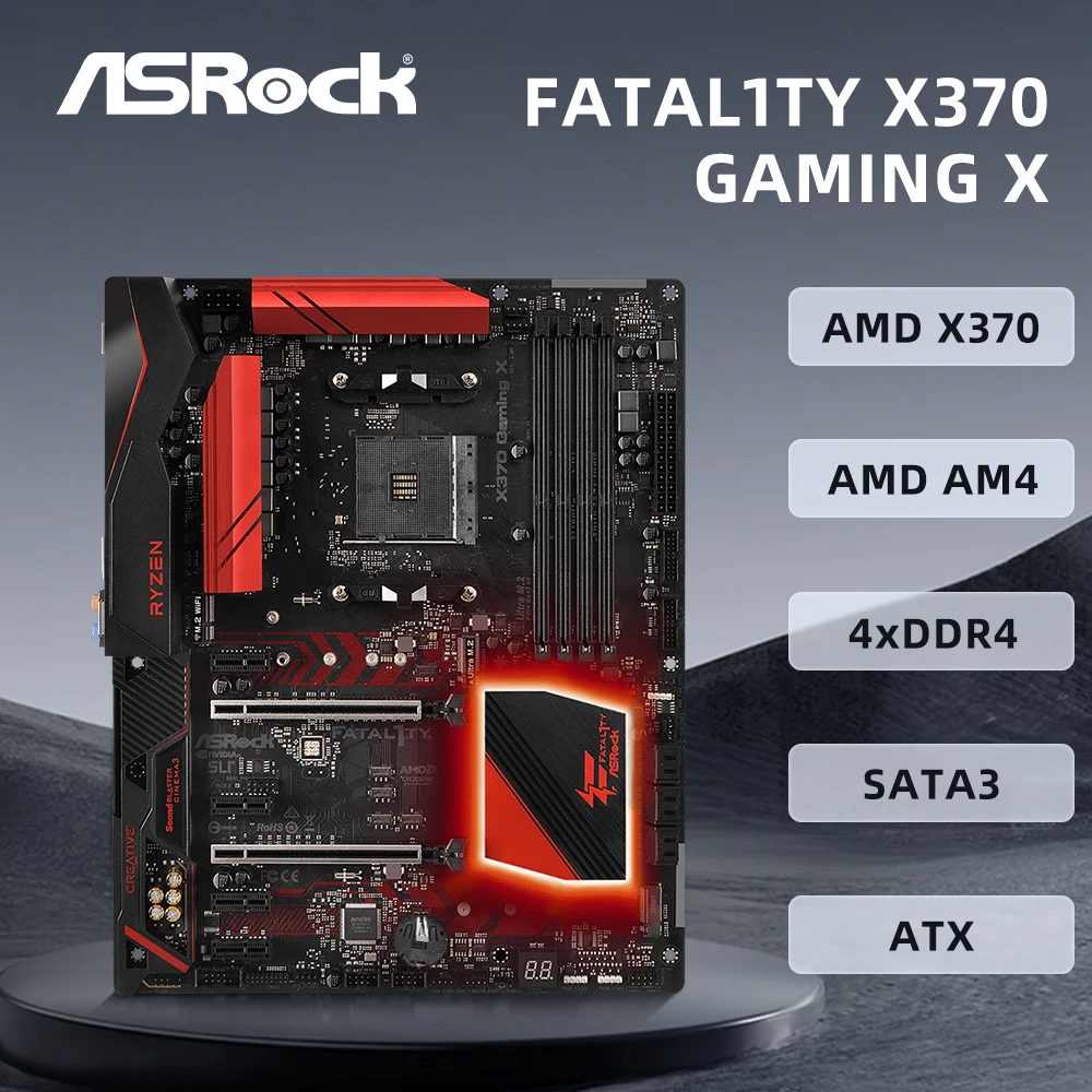 ASROCK-X370-Placa-m-e-Gaming-X-Soquete-AMD-X370-AM4-Suporta-Ryzen-7 ...
