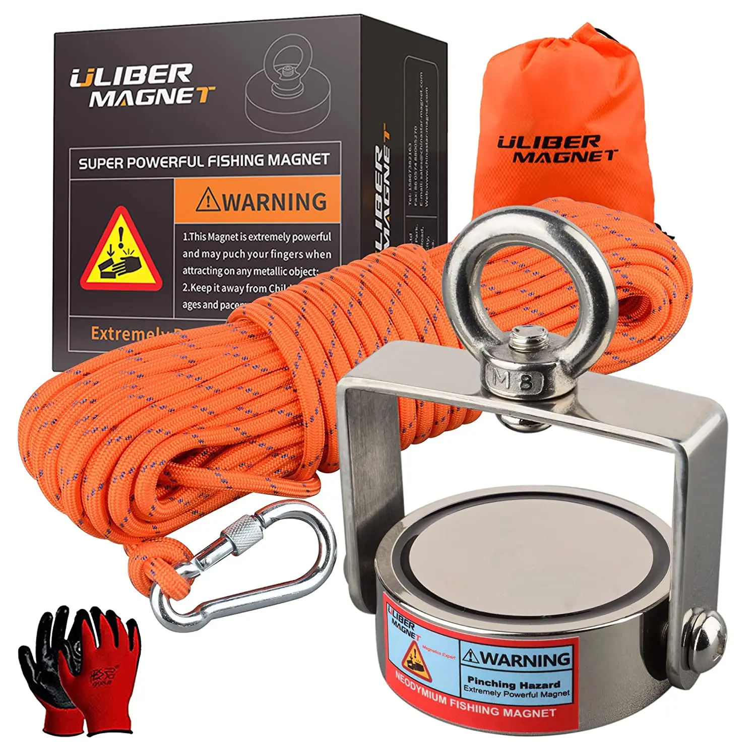 Strong Fishing Magnet Kit, Rotatable Neodymium Magnet Double Side ...