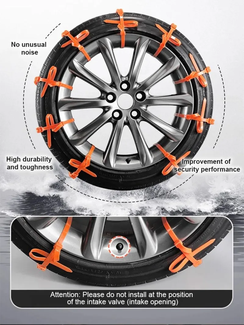 Nylon Modified Universal Anti-Skid Straps, Car Snow Chains for Sedan ...