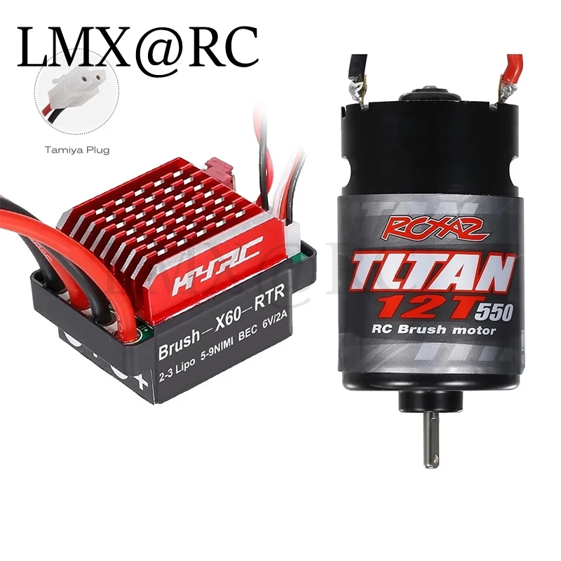 60A Brushed ESC + 550 Brushed Motor 12T 21T 29T 35T for 1/10 RC Crawler ...
