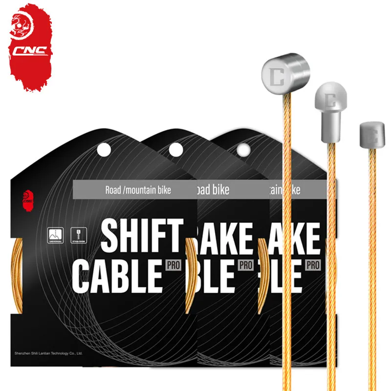 CNC Gold MTB Shift Cable Bicycle Shifter Line Wire 2100mm Road Bike ...