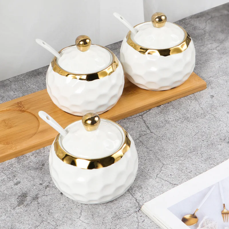 European-Style-Diamond-Shaped-White-Ceramic-Spice-Box-Kitchen-Salt-Jar ...