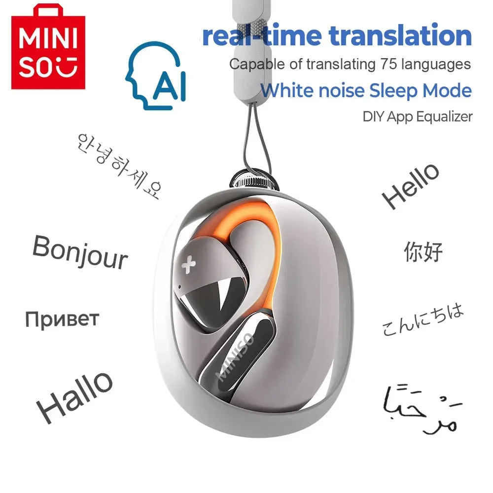 [AI Translator Earphone] MINISO M99 Bluetooth Translation Earbuds Sleep ...