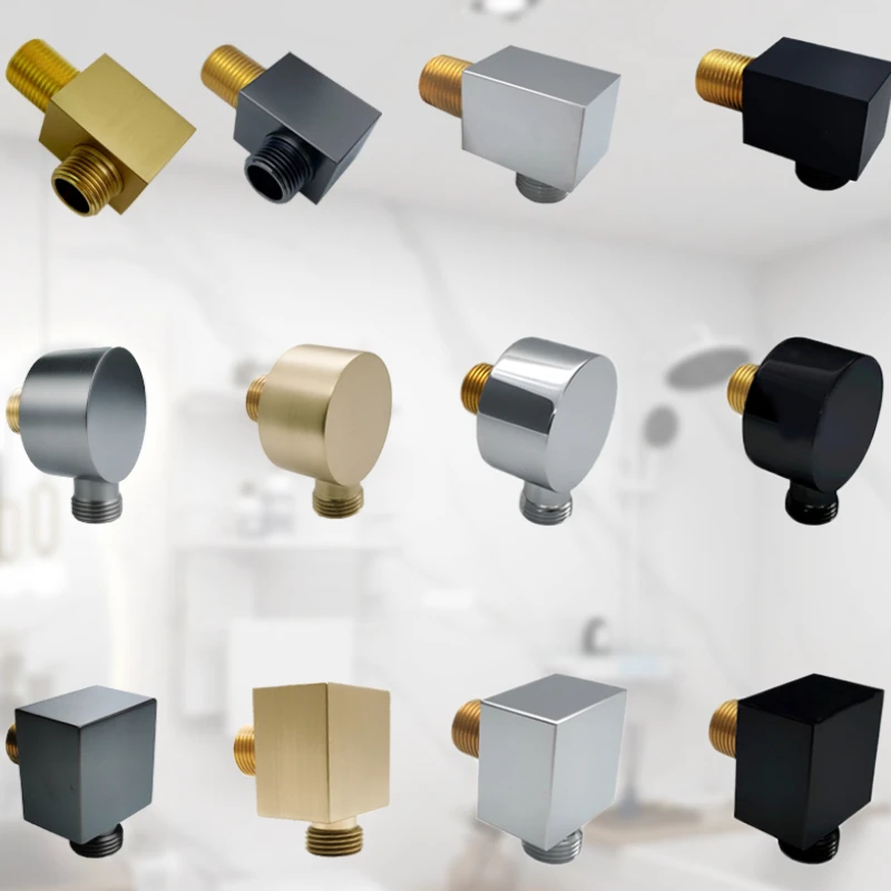 Brass Shower Wall Mounted Outlet Hose Connector Water Flow Round Square ...
