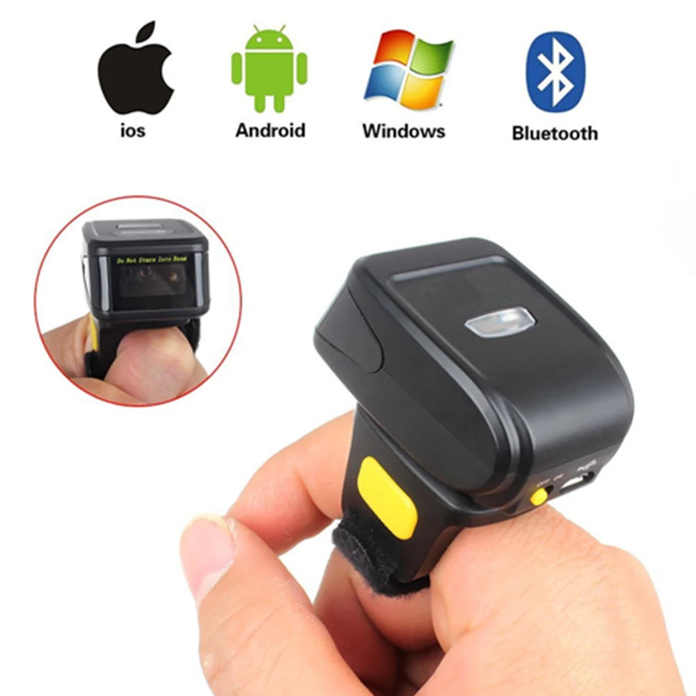 Scanner De Código De Barras Sem Fio Qr Leitor De Código De Barras Anel ...