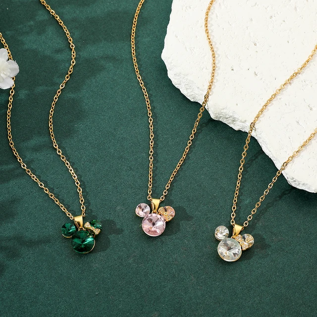 Mickey Mouse Head Rhinestone Pendants