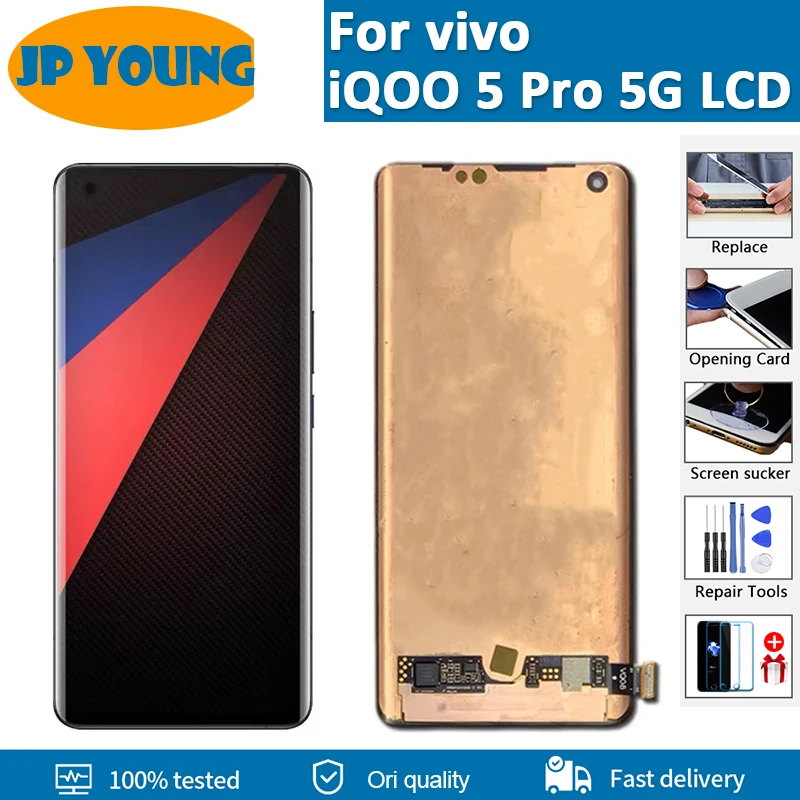 6.56" Original AMOLED For vivo iQOO 5 Pro 5G LCD Display Touch Screen Digitizer Assembly ...
